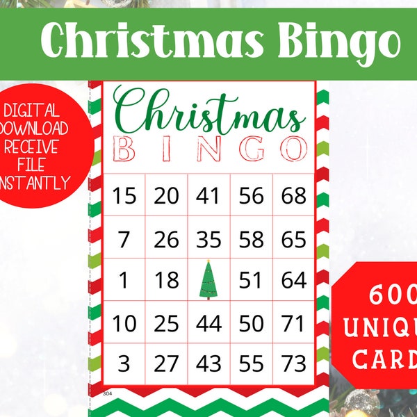Christmas Bingo Card - Etsy