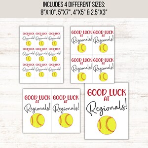 SOFTBALL Good Luck at Regionals! Printable Tag | Team Good Luck ...