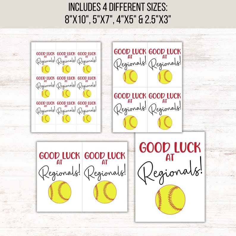 SOFTBALL Good Luck at Regionals! Printable Tag | Team Good Luck ...