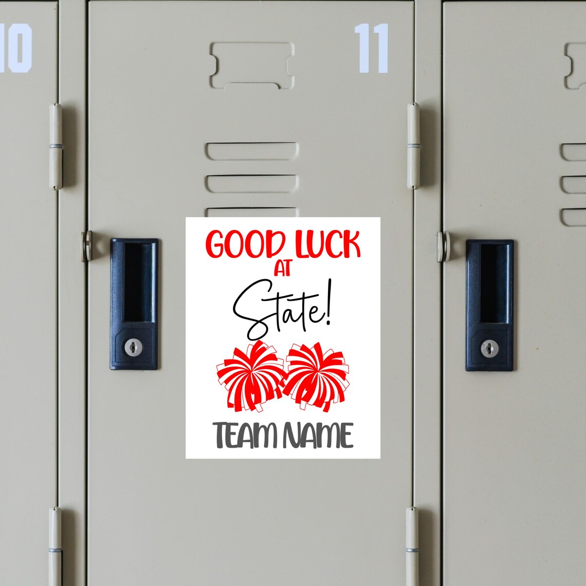 Editable Poms Cheer Good Luck State Printable Tag | Poms Cheer Team ...