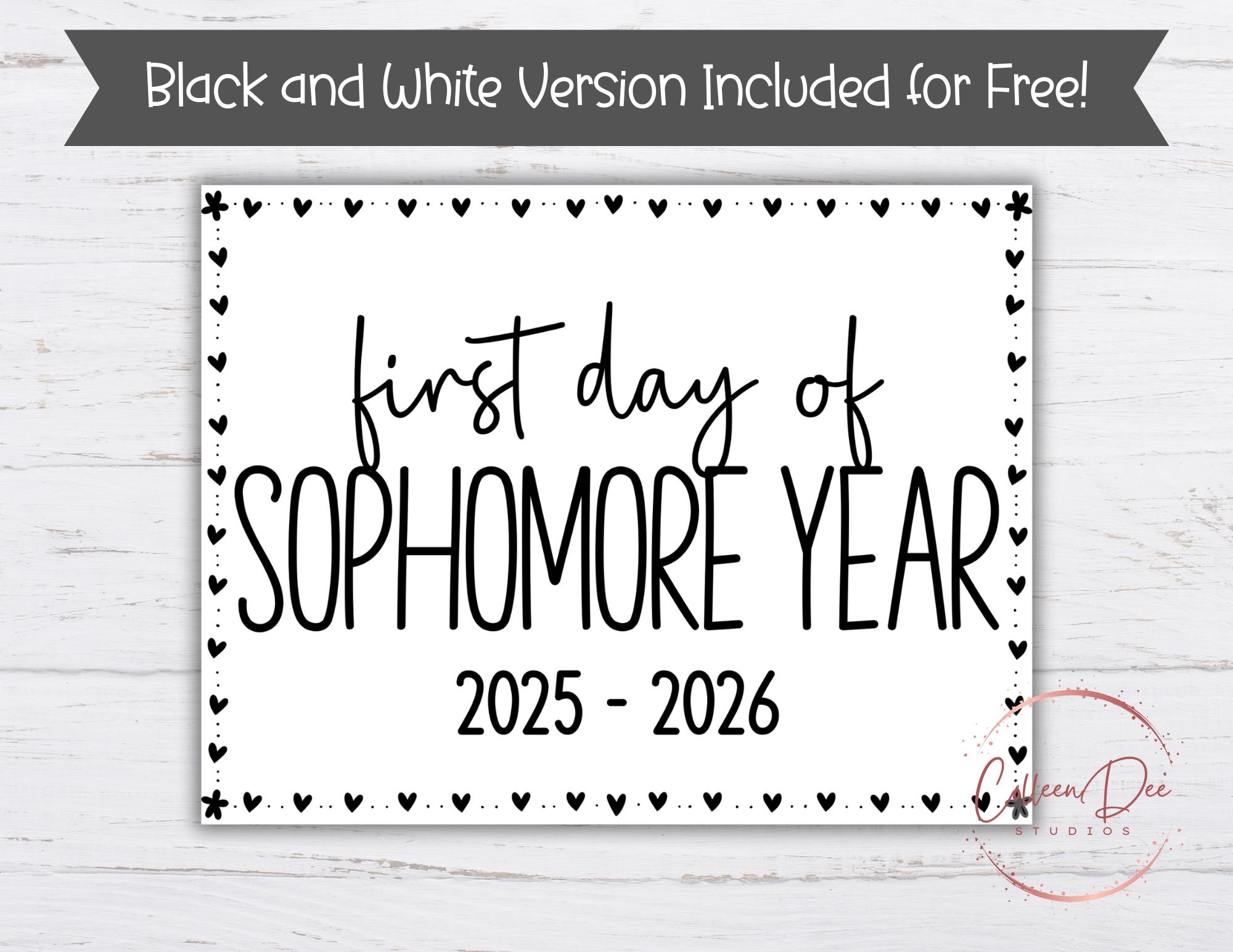 Sophomore Year 2025-2026 SIGN | 1st Day of 10th Grade Sign | Start ...