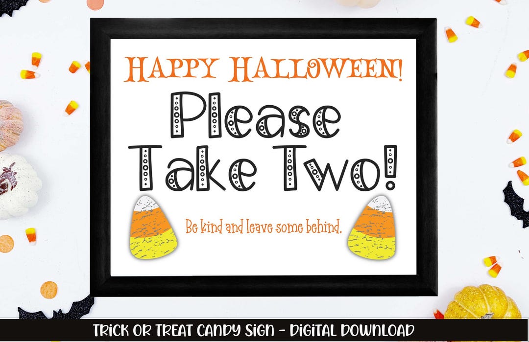 Printable Sign for Halloween Candy Bowl | Trick or Treater Sign ...