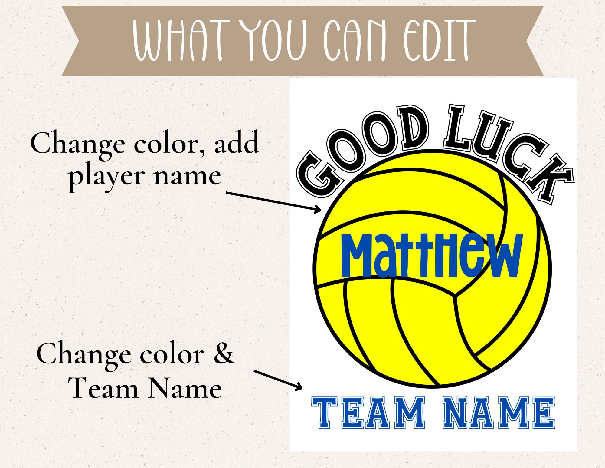 Editable Water Polo Good Luck Printable Sign | Water Polo Team Good ...
