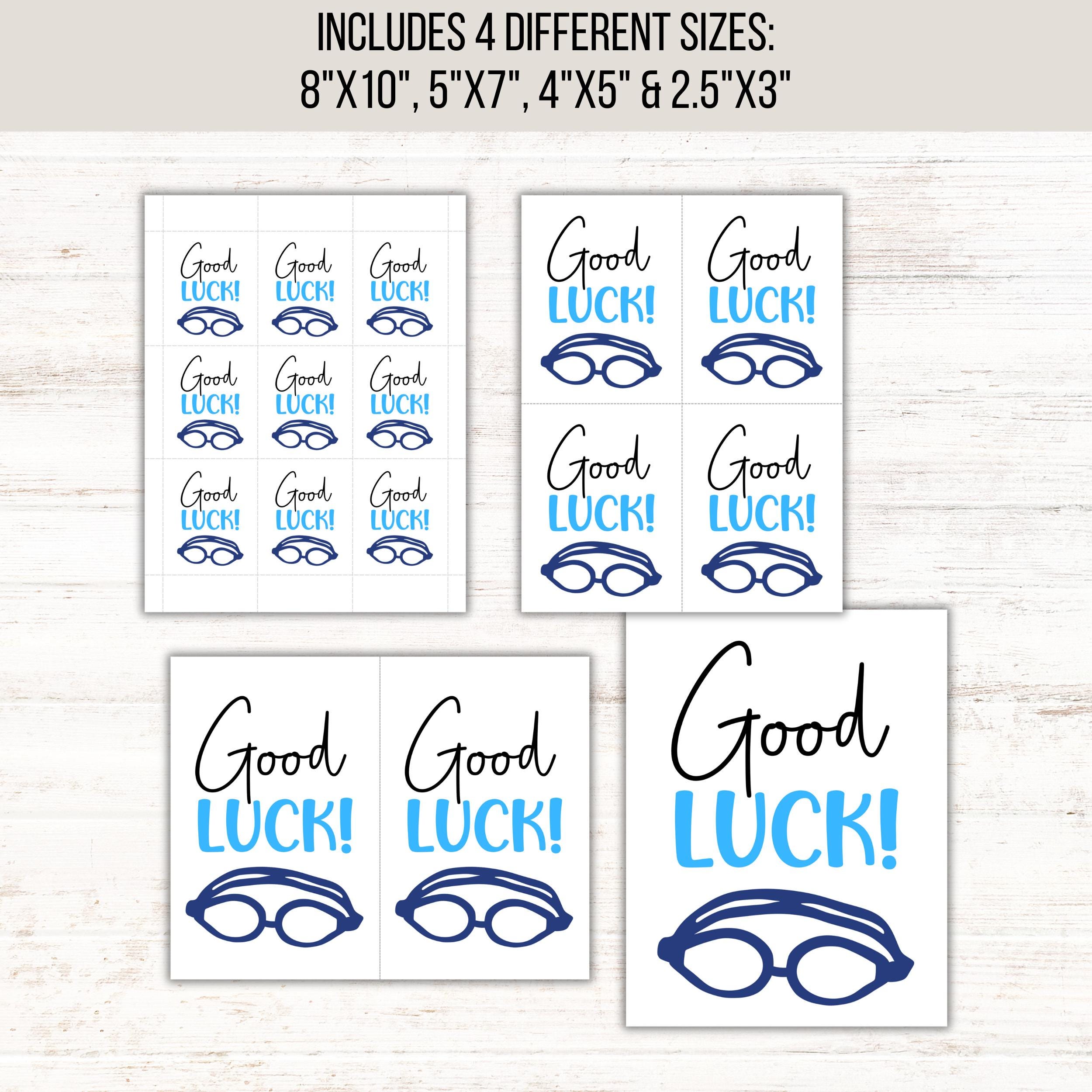 SWIMMING Good Luck Printable Tag | Team Good Luck Tag | Printable Tag ...