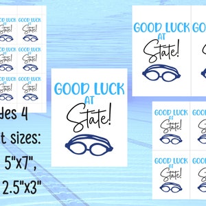 Swimming Good Luck at State Printable Tag | Team Good Luck Tag | Swim ...