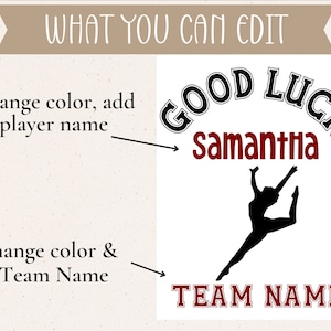 Editable Dance Good Luck Printable Sign | Dance Team Good Luck | Edit ...