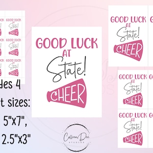 CHEER Good Luck at State! Printable Tag | Team Good Luck Tag ...
