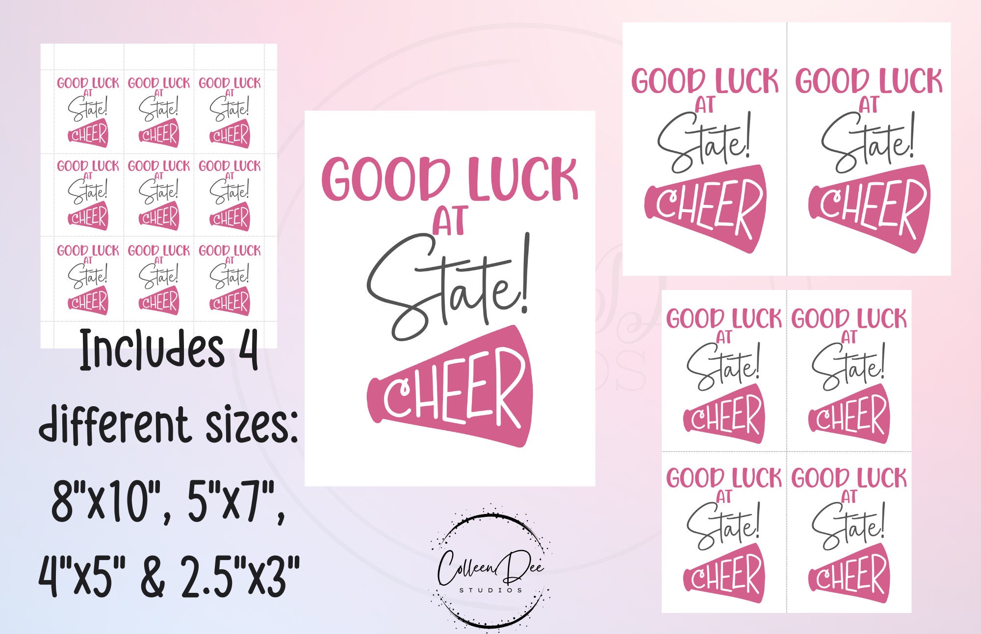 CHEER Good Luck at State Printable Tag Team Good Luck Tag - Etsy