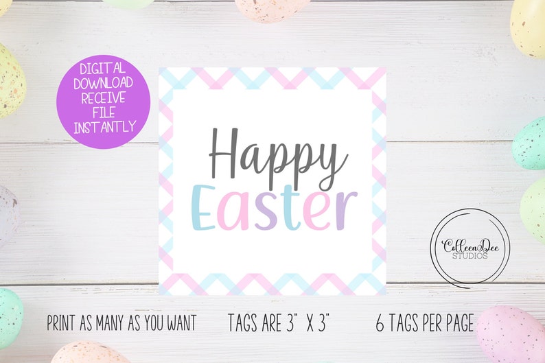 Happy Easter Printable Tag Easter Tag Treat Bag Tag Peep - Etsy