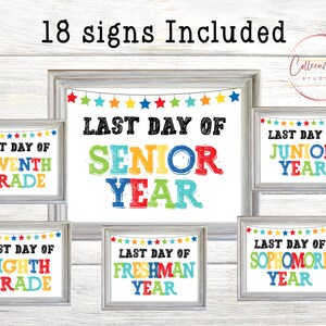 Last Day School Printable Sign Bundle Includes 18 Signs End of School ...