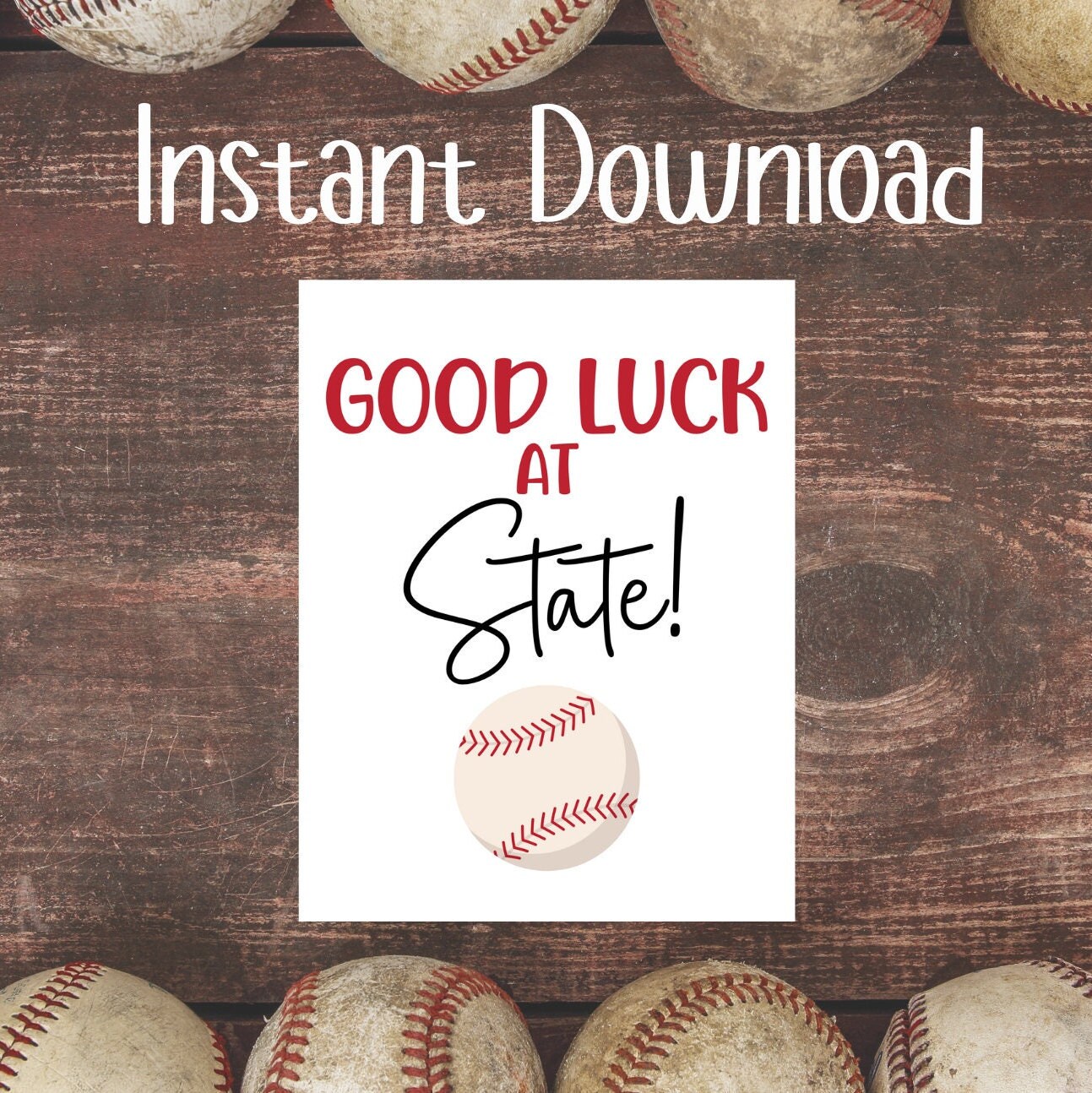BASEBALL Good Luck at State Printable Tag Team Good Luck Printable Tag ...