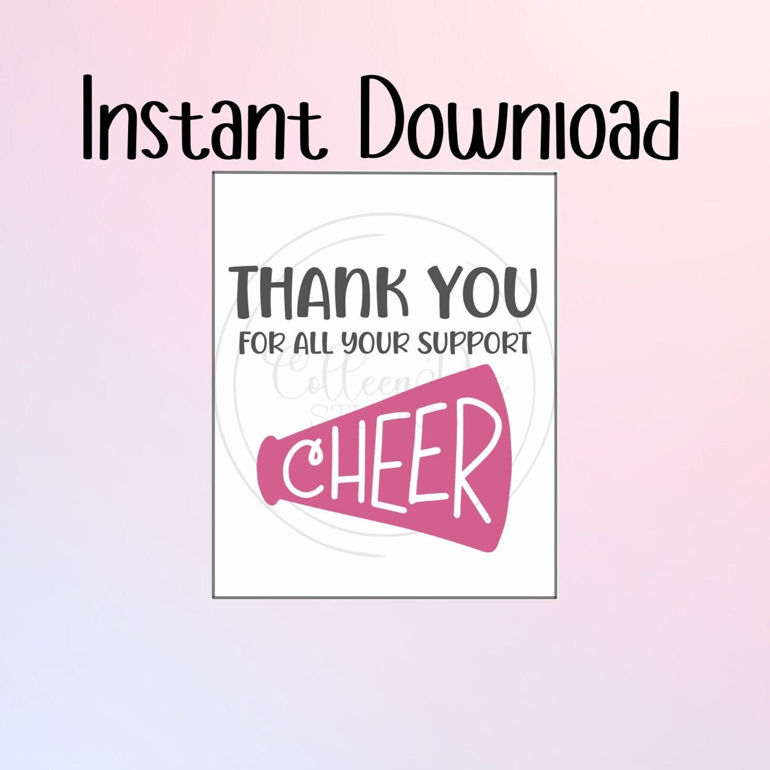 CHEER Thank You for All Your Support Printable Tag Thank You - Etsy