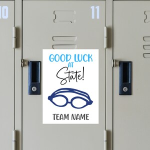 Editable Swimming Good Luck at State Printable Tag | Swim Dive Team ...