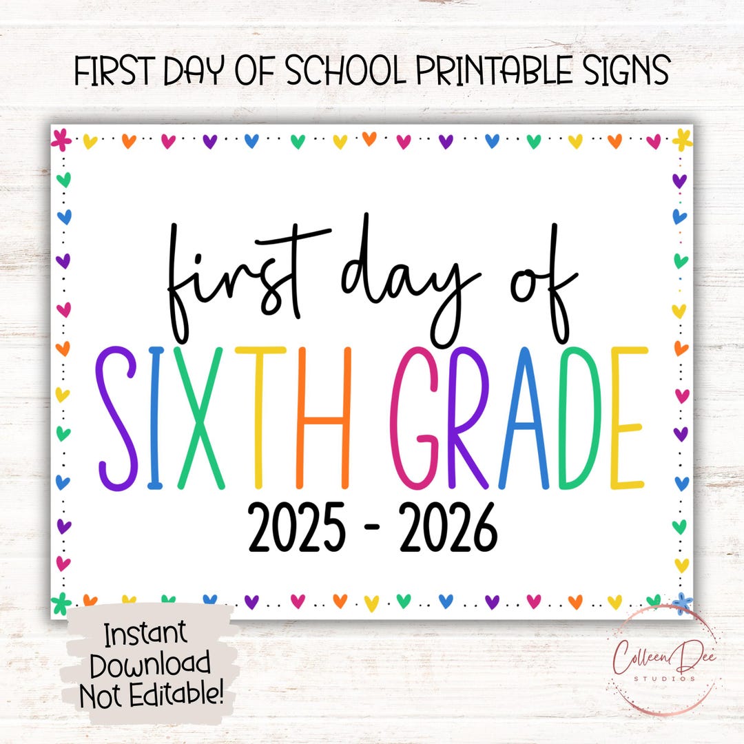 LETRERO DE SEXTO GRADO 2025-26 / Letrero del primer día de sexto grado ...