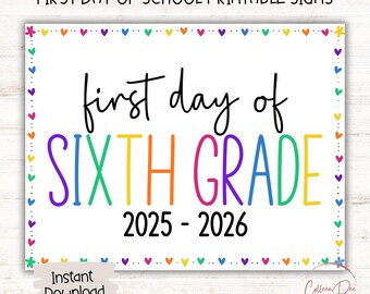6TH GRADE Chalkboard Sign - Etsy