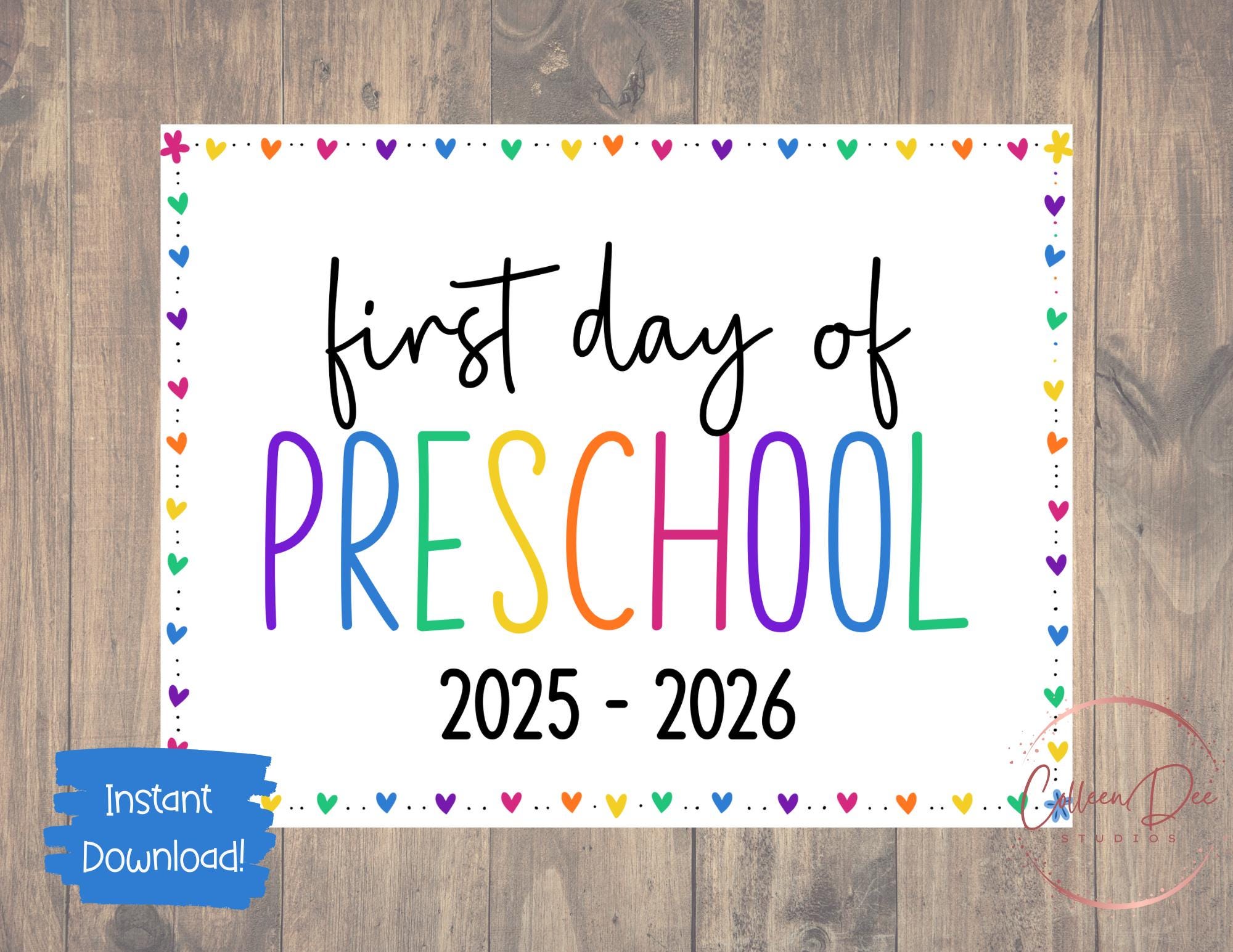 PRESCHOOL 2025-26 SIGN | 1st Day of Preschool Sign | Start School Sign ...