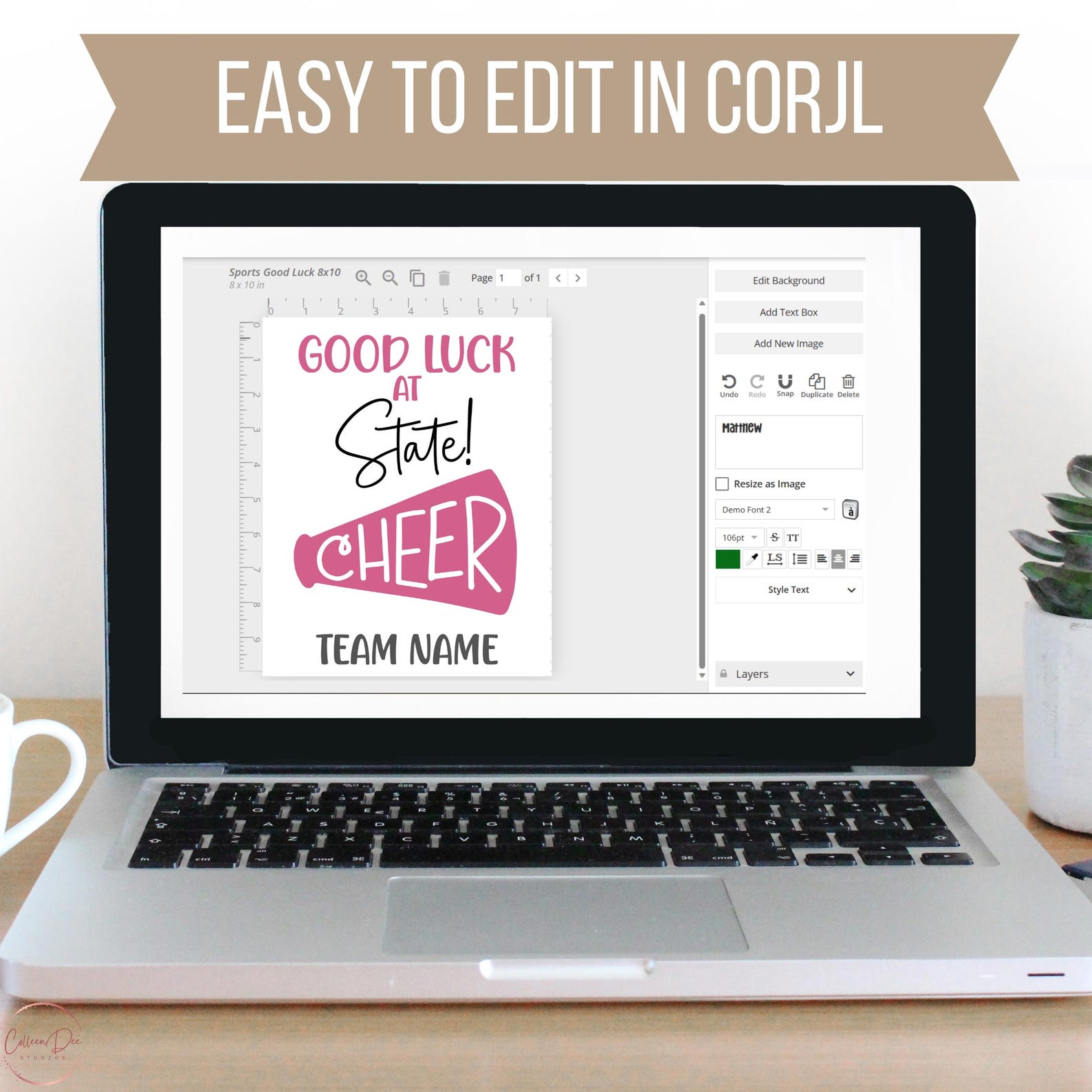 Editable CHEER Good Luck at State Printable Tag | Cheerleading Team ...