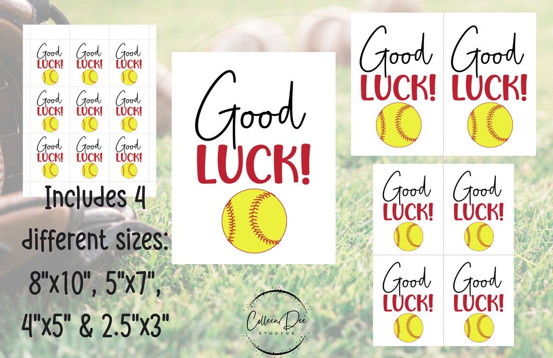 SOFTBALL Good Luck! Printable Tag | Team Good Luck | Printable SOFTBALL ...