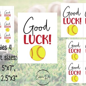 SOFTBALL Good Luck! Printable Tag | Team Good Luck | Printable SOFTBALL ...