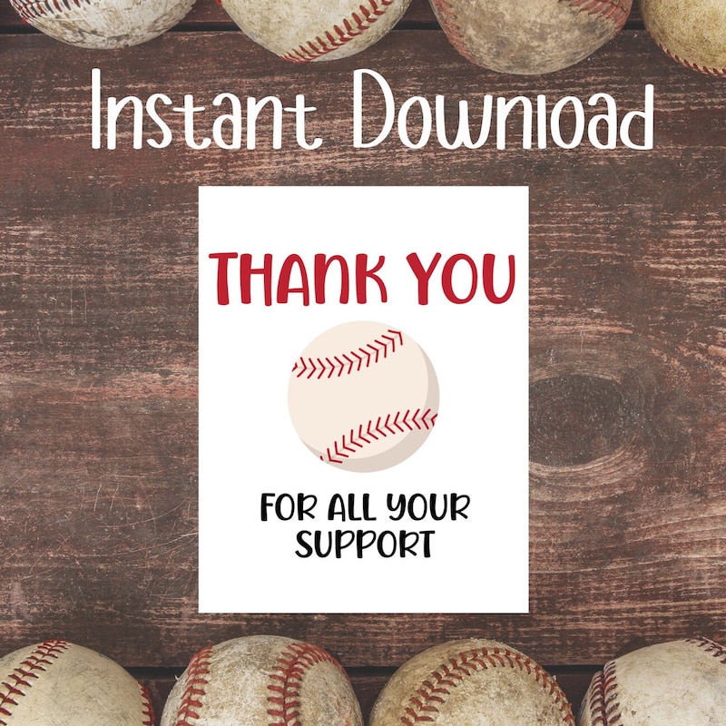 Baseball Thank You - Etsy