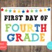 FOURTH GRADE SIGN First Day of 4th Grade Sign Start School - Etsy