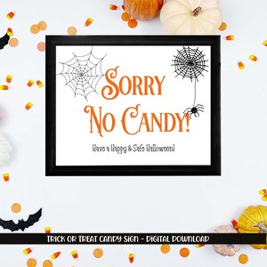 Sorry No Candy Printable Sign | Trick or Treater Sign | Instant ...