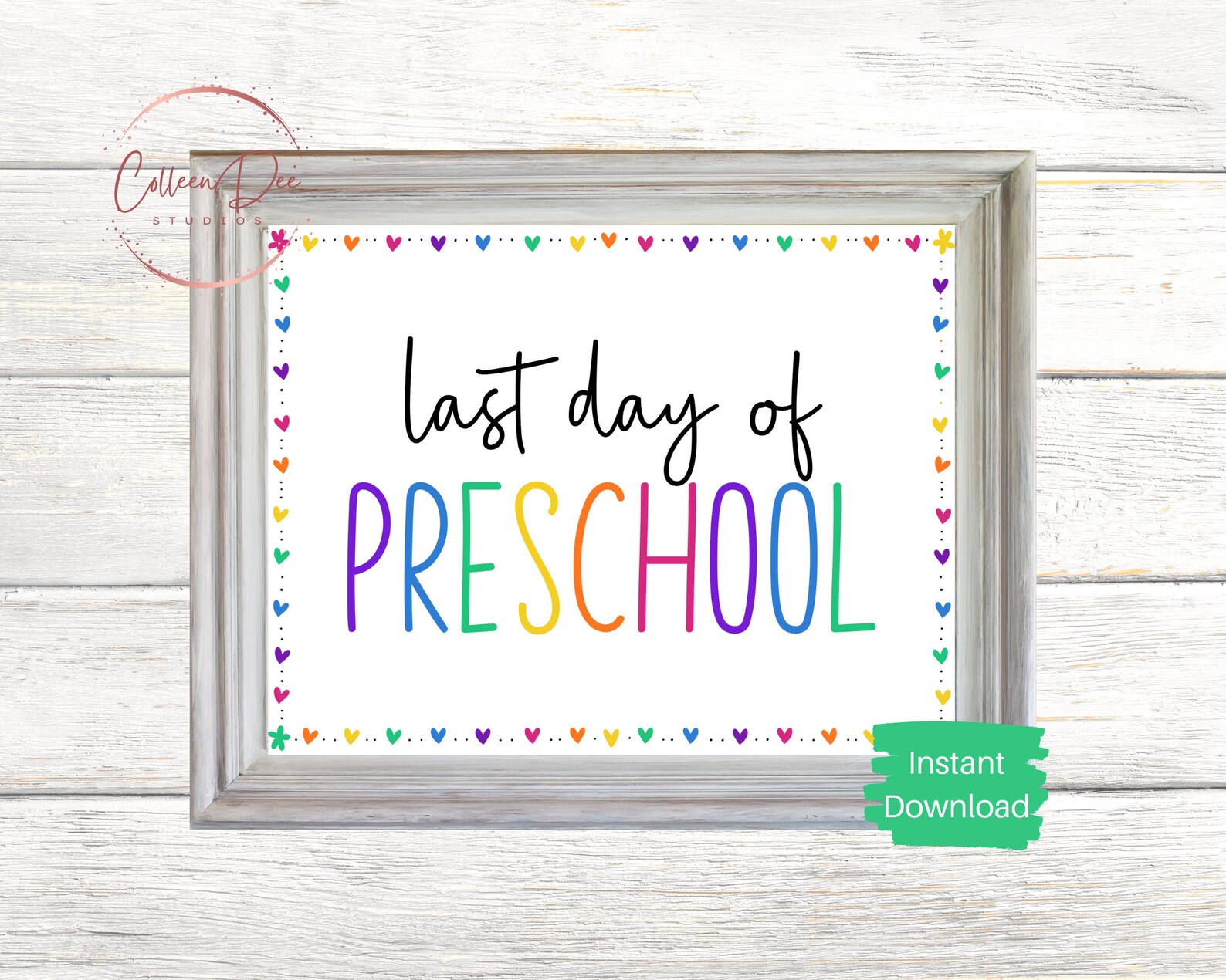 PRESCHOOL SIGN Last Day of Preschool Sign End of School Sign Printable ...