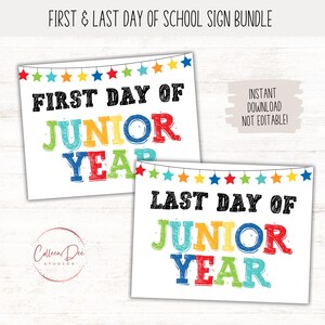 FIRST and LAST Day of JUNIOR Year Sign Set | 1st Day of 11th Grade ...
