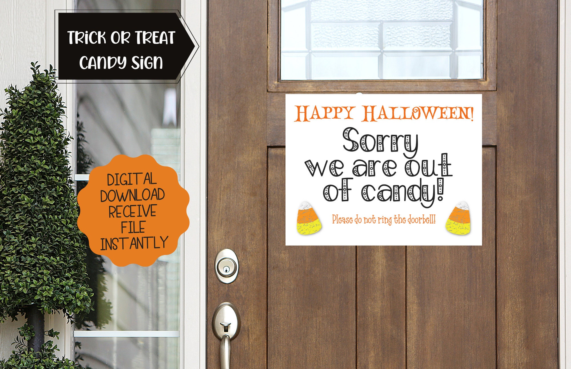 Sorry Out of Candy Printable Sign Trick or Treater Sign Instant ...