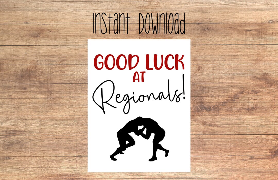WRESTLING Good Luck at Regionals! Printable Tag | Team Good Luck Tag ...