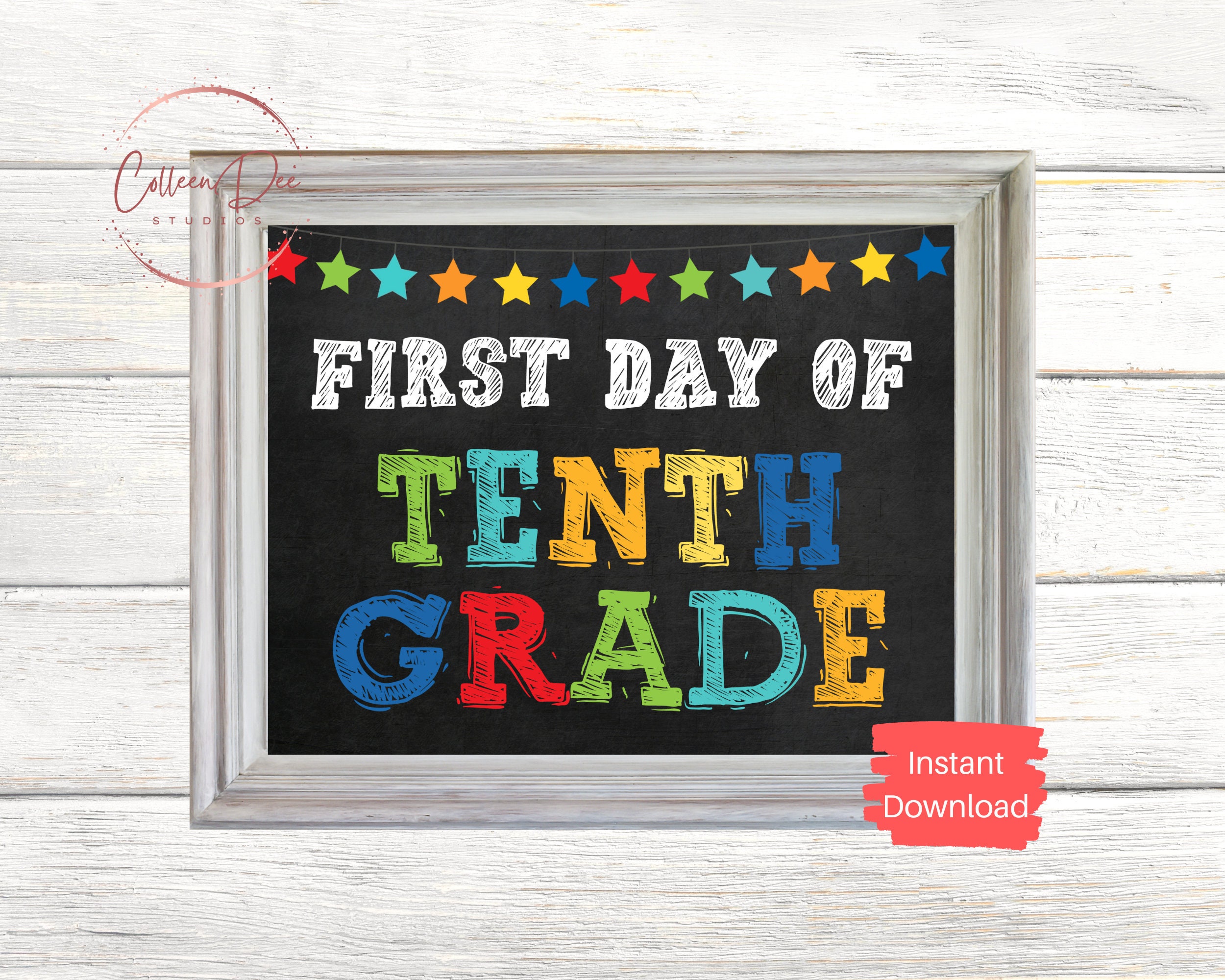 TENTH GRADE SIGN First Day of 10th Grade Sign Start School - Etsy Hong Kong