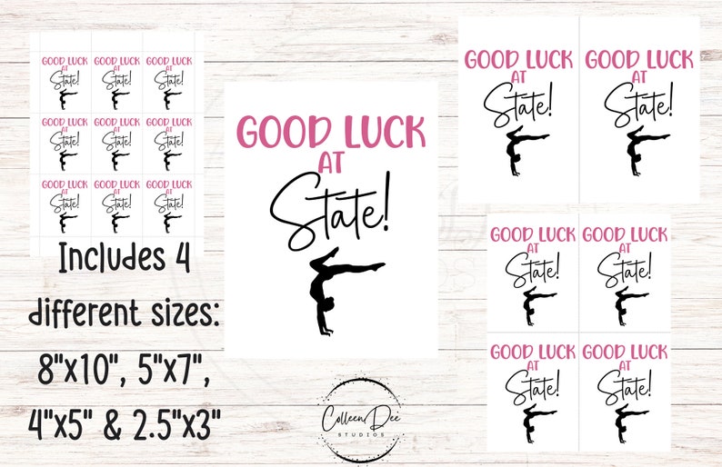 GYMNASTICS Good Luck at State! Printable Tag | Team Good Luck Tag ...