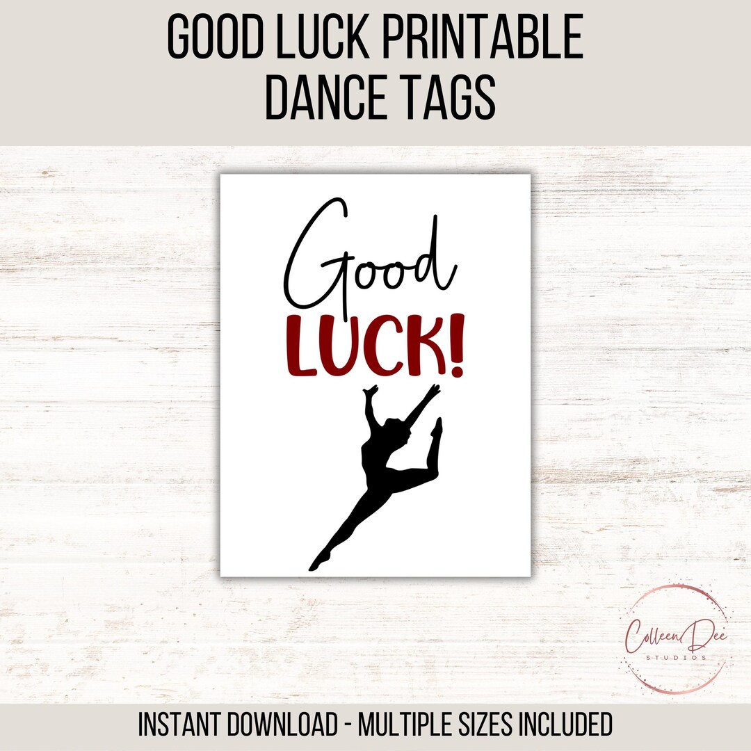 Dance Good Luck Printable Tag | Team Good Luck Tag | Dance Team | Dance ...