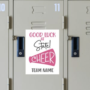 Editable CHEER Good Luck at State Printable Tag | Cheerleading Team ...