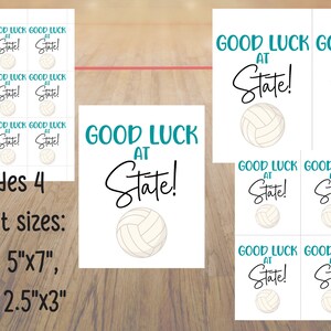 VOLLEYBALL Good Luck at State! Printable Tag | Team Good Luck ...
