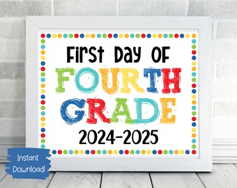 FIRST GRADE 2024-25 SIGN 1st Day of First Grade Sign Start of School ...