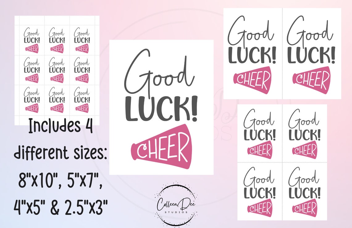 Cheer Good Luck Printable Tag Team Good Luck Tag Printable - Etsy