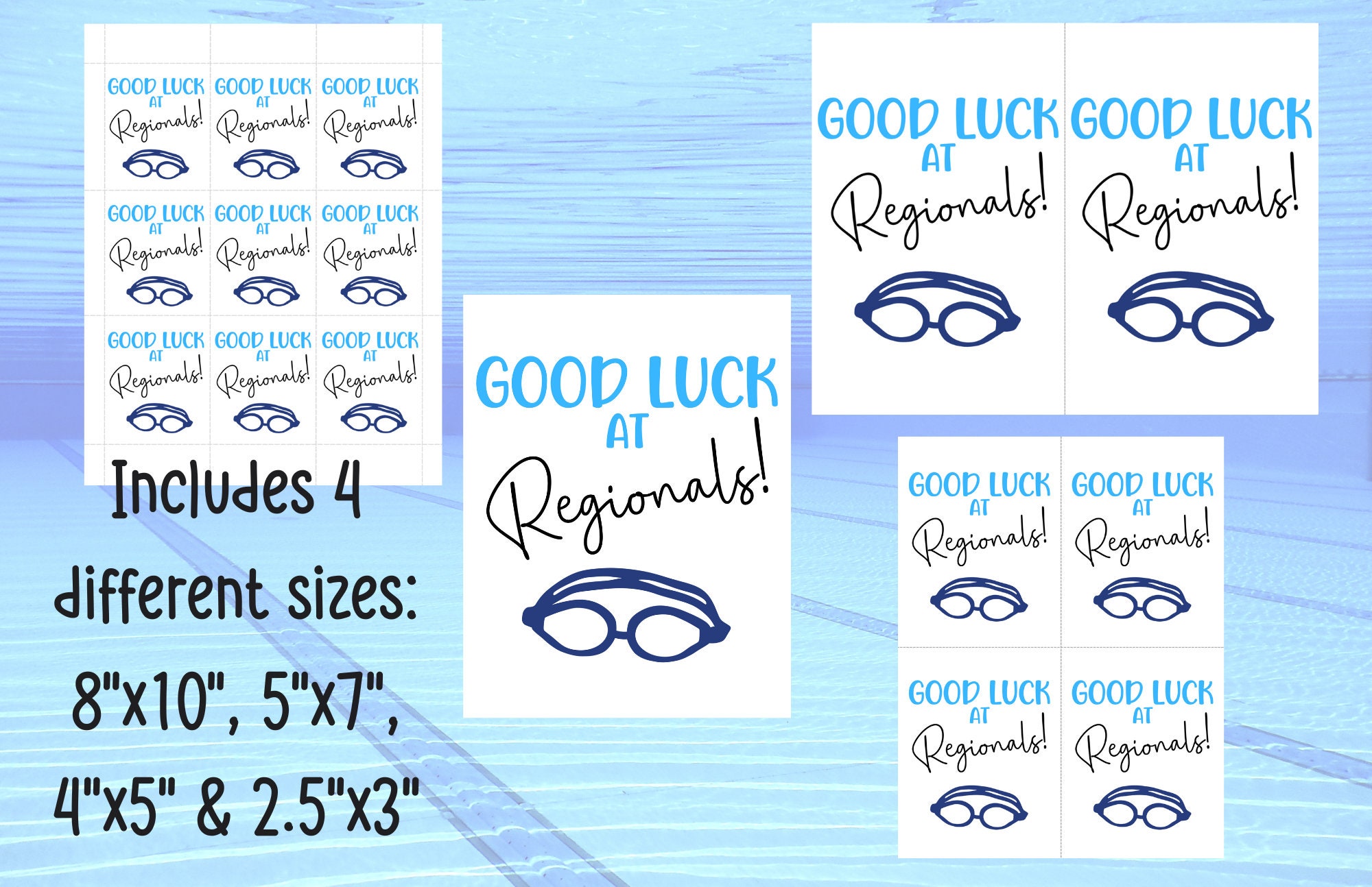 Swimming Good Luck at Regionals Printable Tag Team Good Luck - Etsy