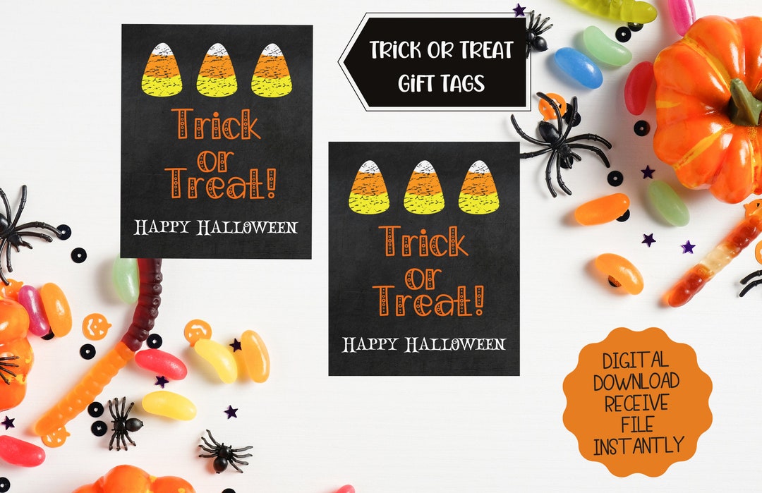 Printable Halloween Trick or Treat Tags Instant Download - Etsy