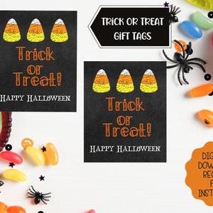 Printable Halloween Trick or Treat Tags Instant Download - Etsy