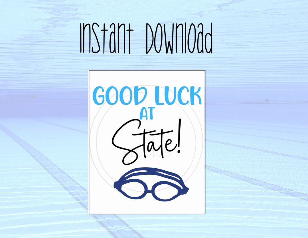 Swimming Good Luck at State Printable Tag Team Good Luck Tag - Etsy