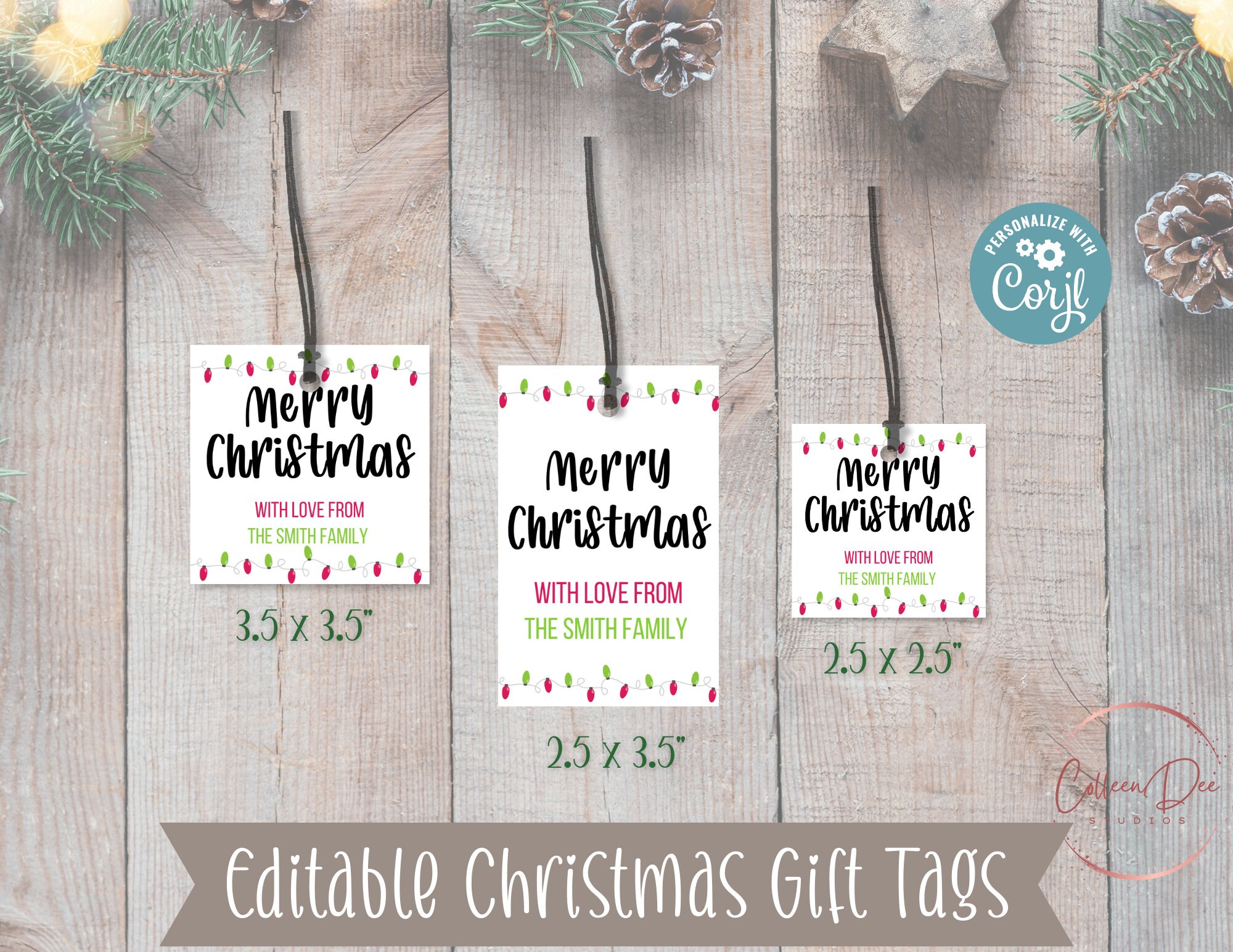 Editable Christmas Gift Tag Printable Edit Online in Corjl - Etsy