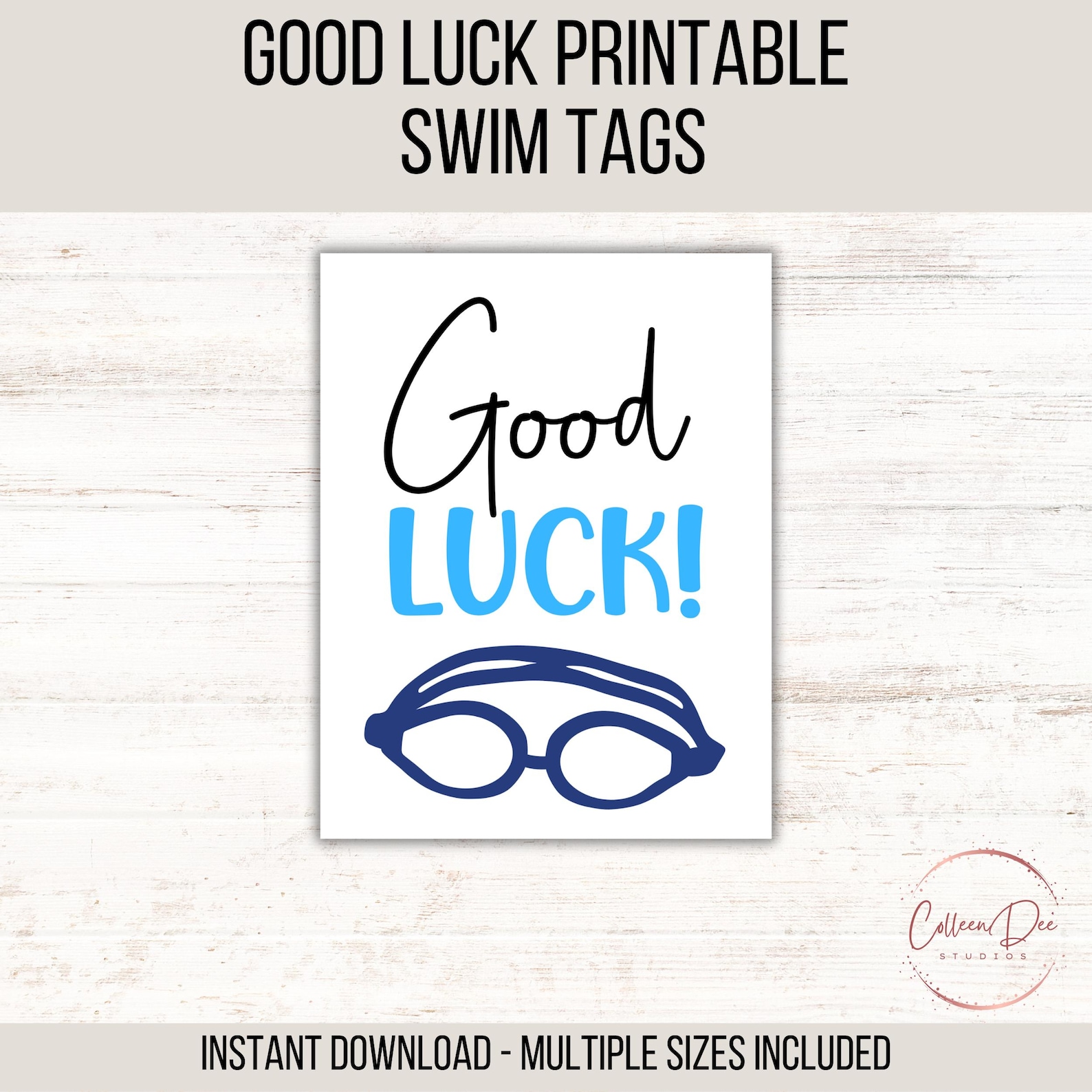 SWIMMING Good Luck Printable Tag | Team Good Luck Tag | Printable Tag ...