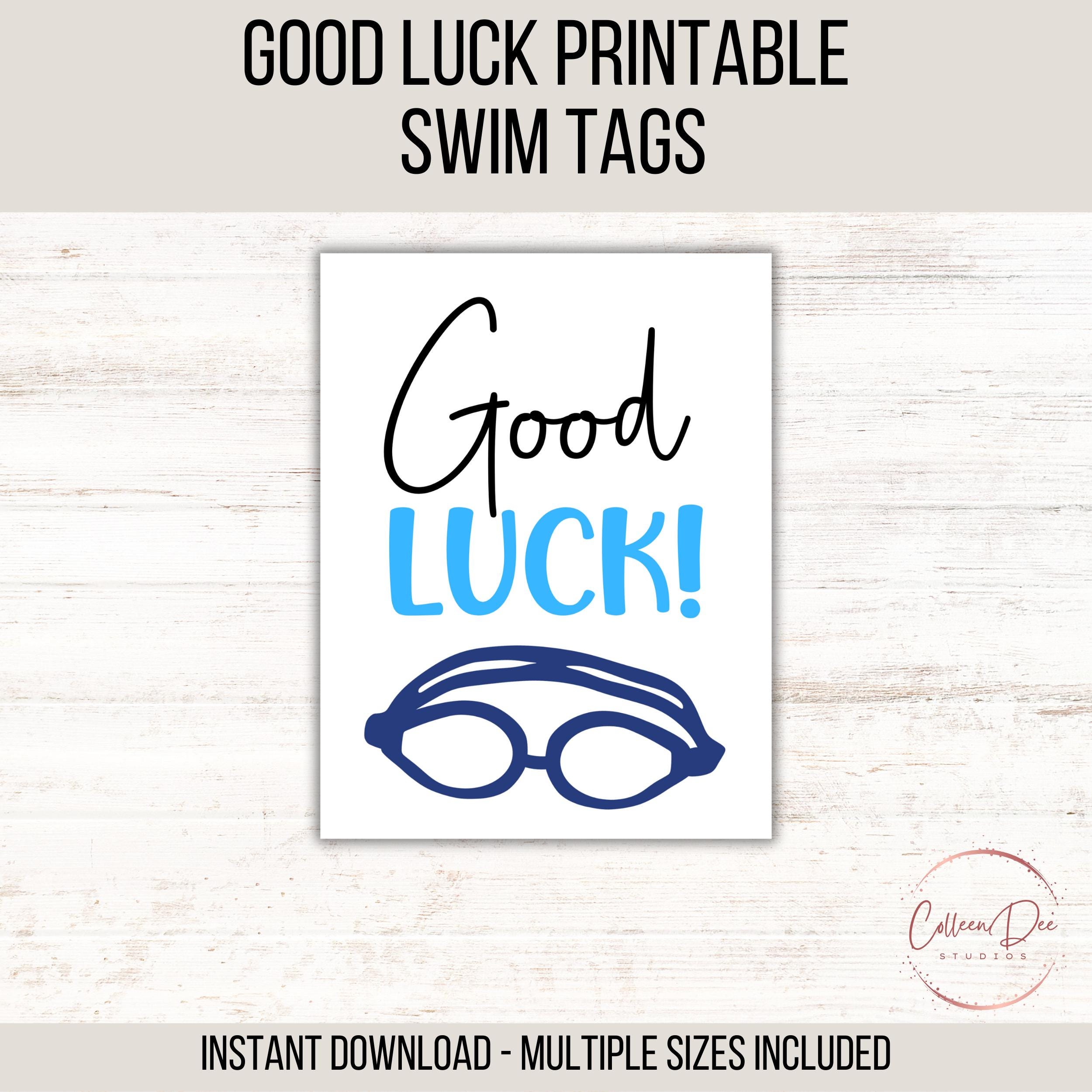 SWIMMING Good Luck Printable Tag | Team Good Luck Tag | Printable Tag ...