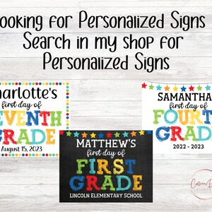 FIRST and LAST Day of KINDERGARTEN Sign Set 1st Day of Kinder Printable ...