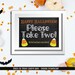Printable Take 2 Sign for Halloween Candy Bowl | Trick or Treater Sign ...