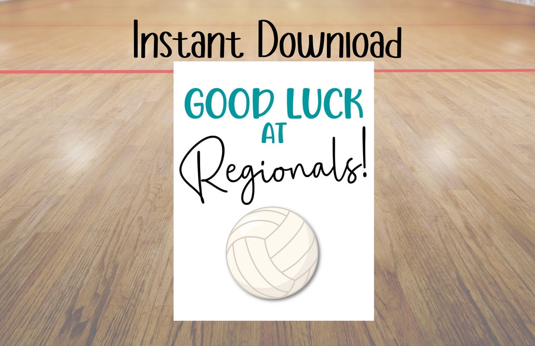 VOLLEYBALL Good Luck at Regionals! Printable Tag | Team Good Luck Tag ...