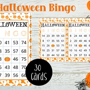 Halloween Bingo | Halloween Printable | Bingo Game | Halloween Game ...