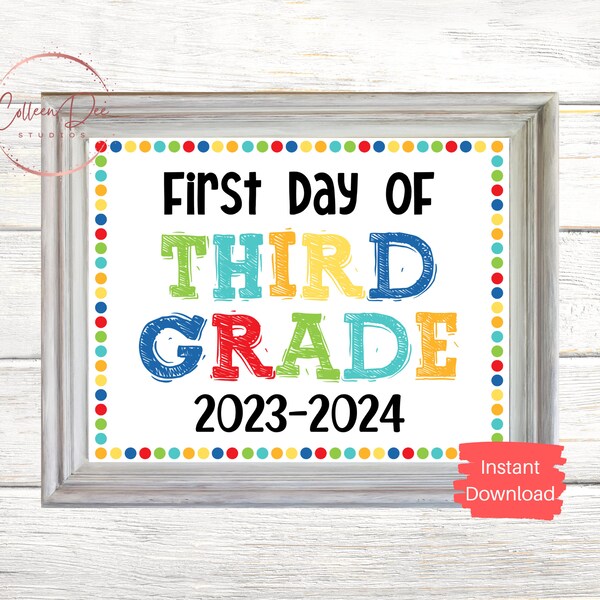 3rd Grade Sign - Etsy