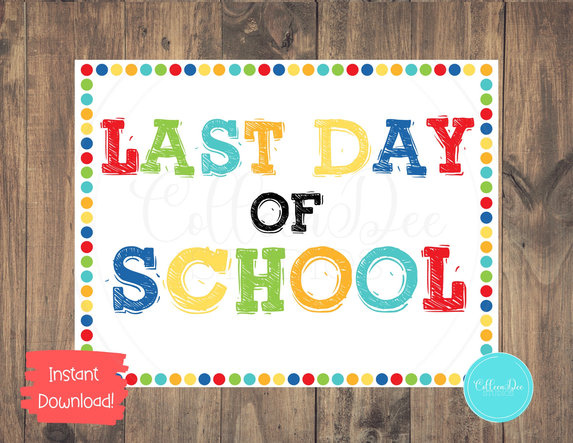 LAST DAY of School SIGN Last Day of First Grade Sign End - Etsy